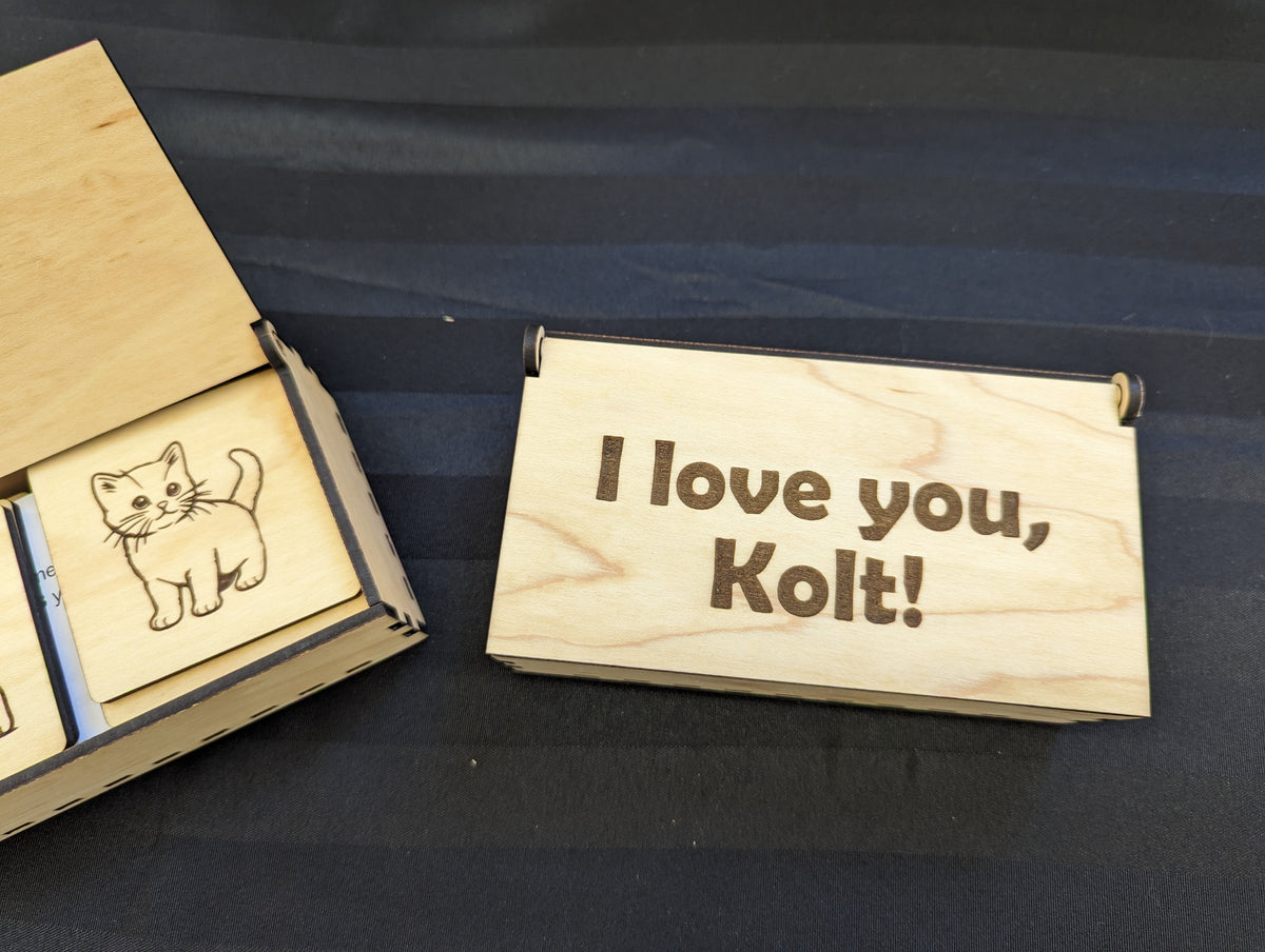 Personalized Box + Memory Game (16 pieces) – Giroux Woodcraft